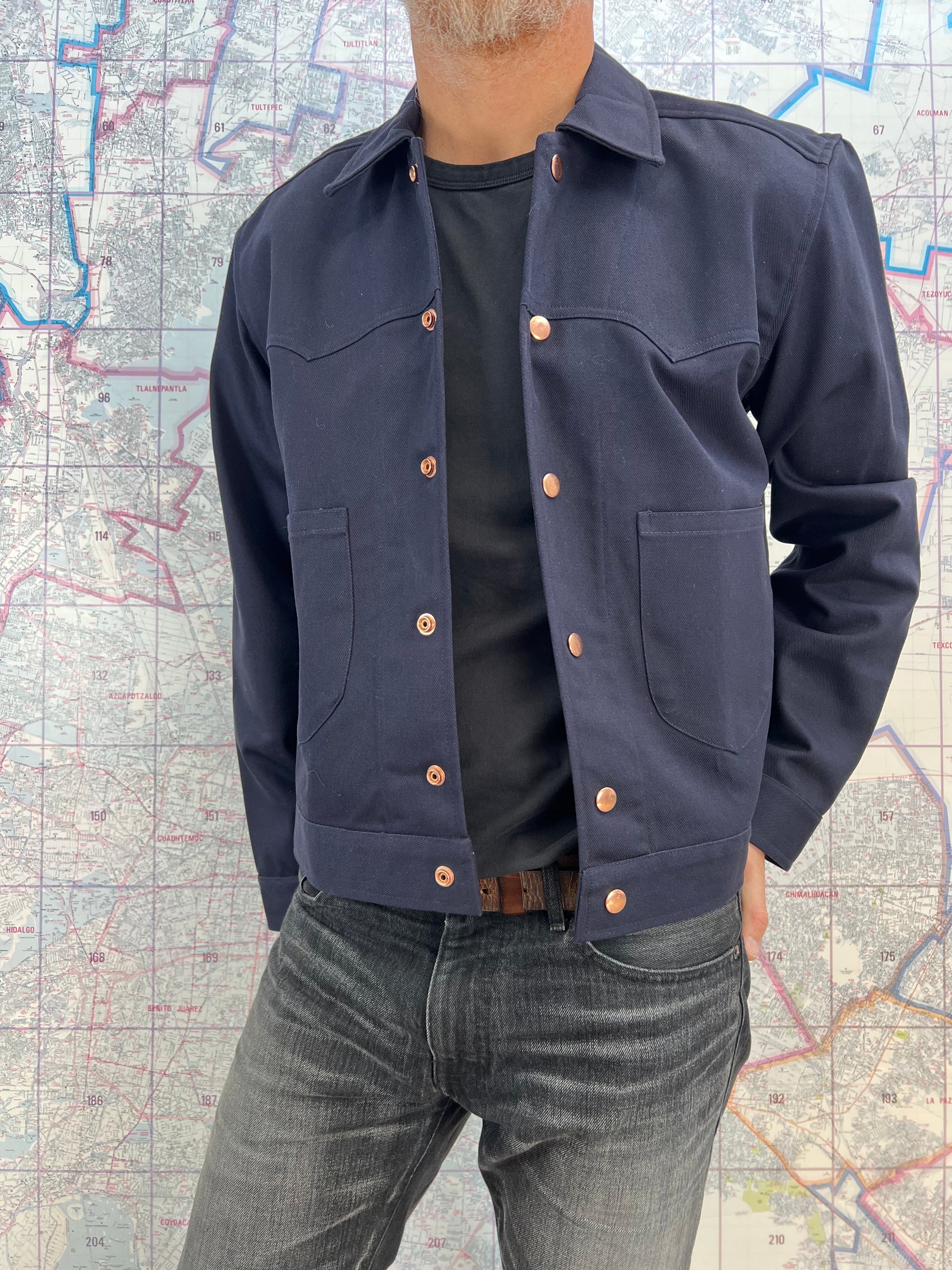 Richter Trucker Jacket Terlingua Navy - casadenim